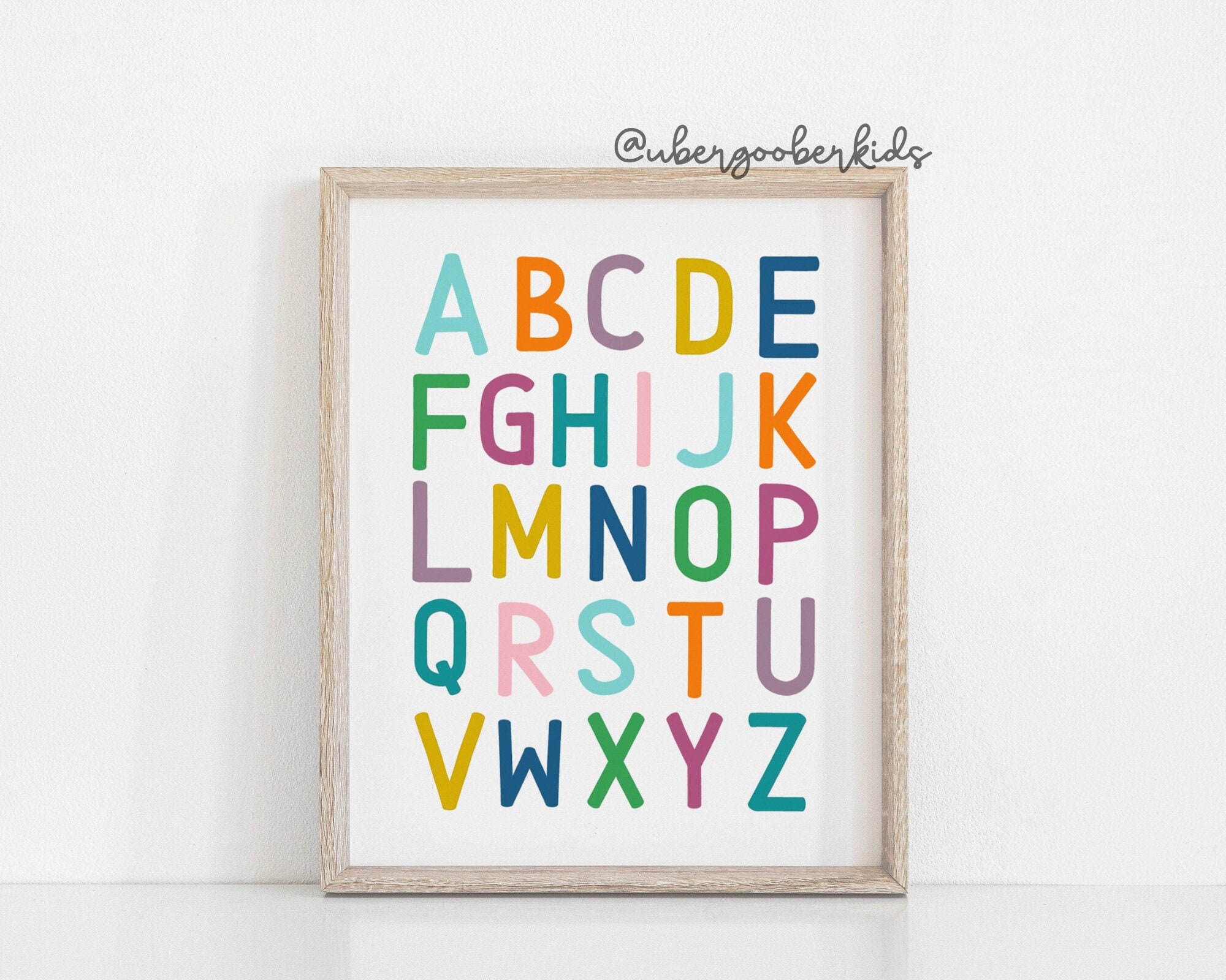 Rainbow ABC Poster Alphabet Print Playroom Decor Nursery - Etsy