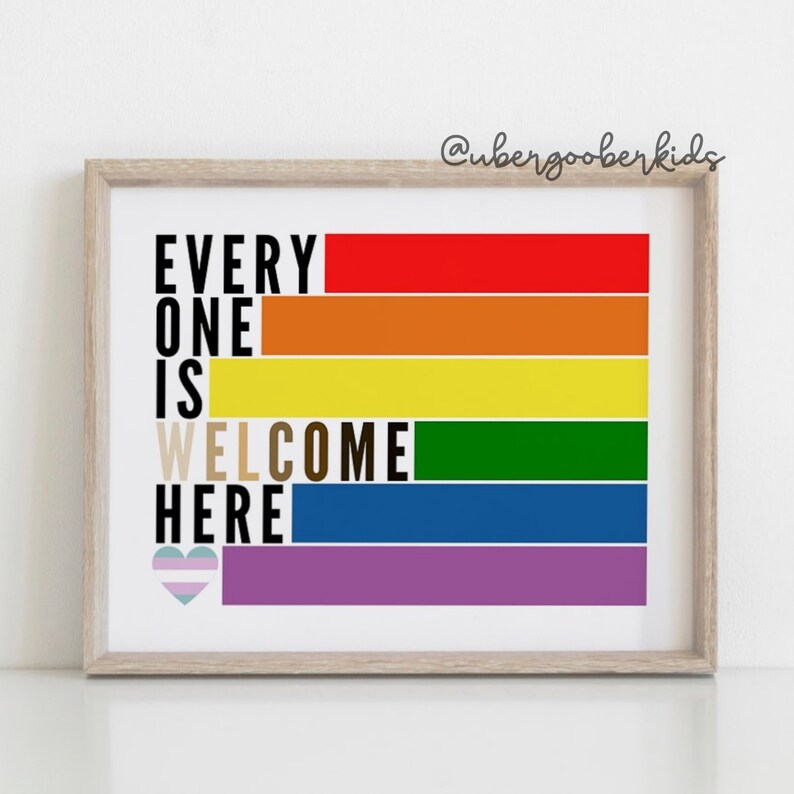 Everyone is Welcome Here Printable Wall Art Diversity - Etsy