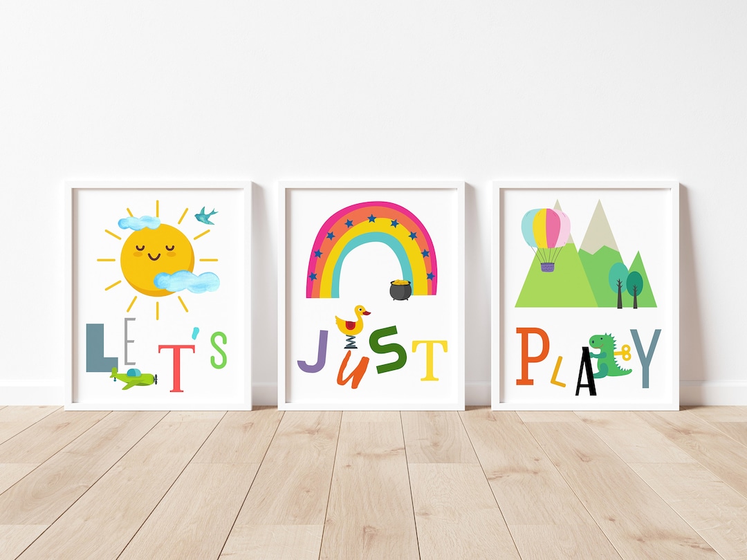 Printable Playroom Wall Art Set of 3, Toddler, Nursery Prints ...