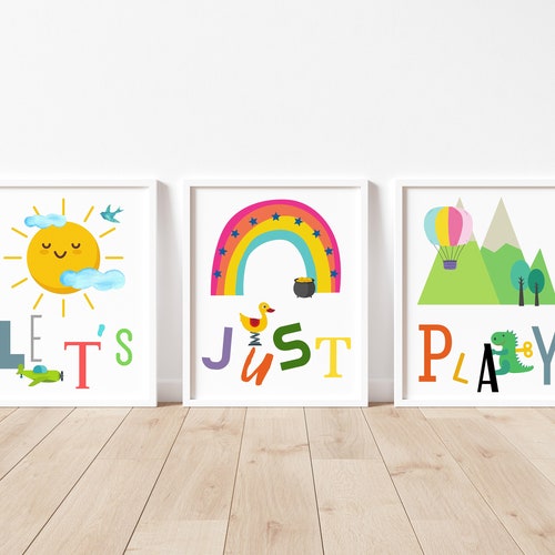 Playroom Wall Art Set of 3 Nursery Posters Toddler Wall Art - Etsy Canada