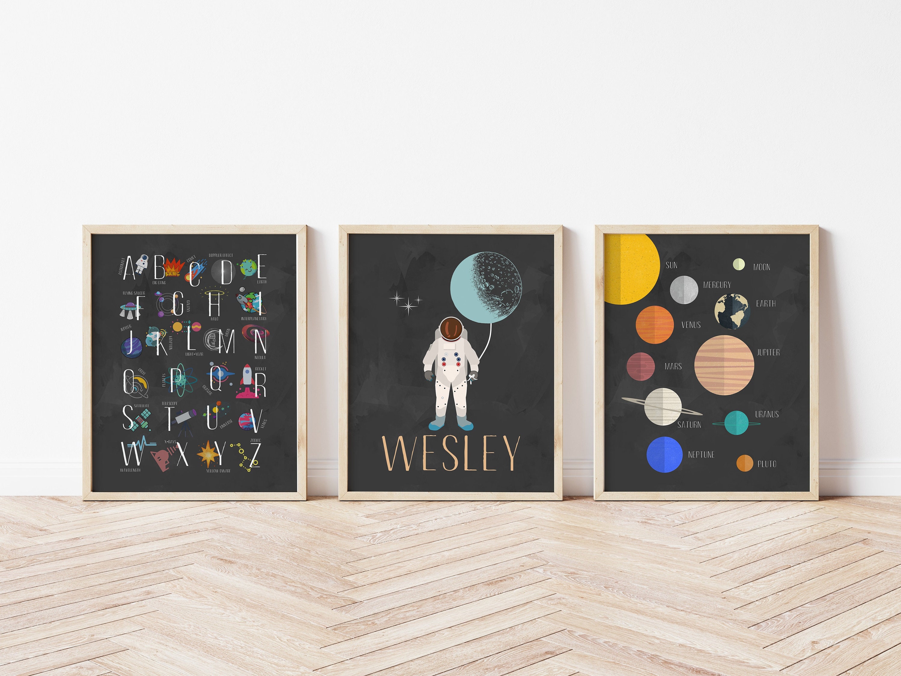 Space Wall Art Set of 3 Printable Space Poster Space Themed - Etsy