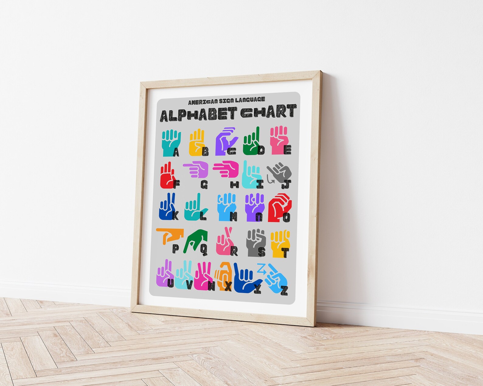 Abc Poster, Sign Language, Wall Print, ASL, Alphabet, Poster, Art ...