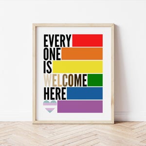 Inclusion Wall Art, Everyone is Welcome Here, Diversity Prints ...