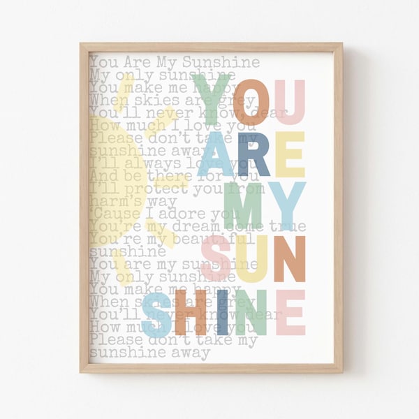 You Are My Sunshine Wall Art - Etsy