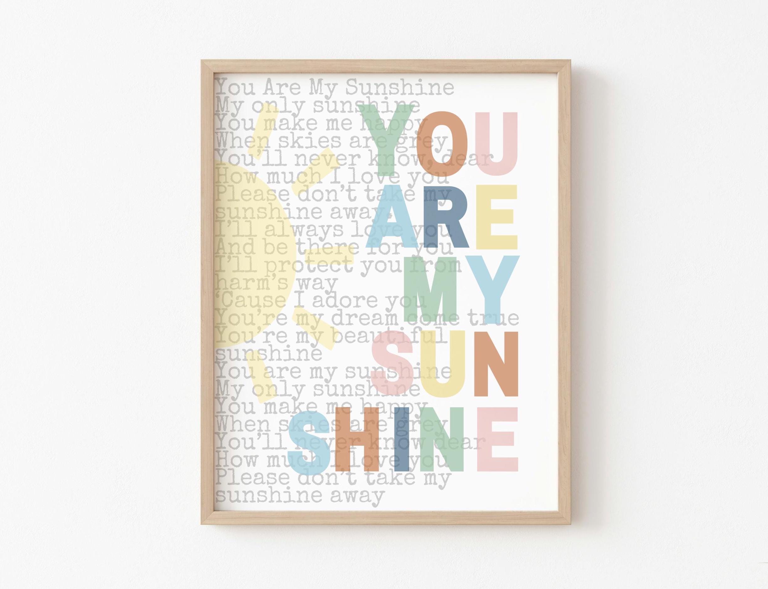 You Are My Sunshine Wall Art, Printable Nursery Wall Art, Nursery ...