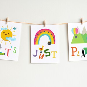Playroom Wall Art Set of 3, Nursery Posters, Toddler Wall Art ...