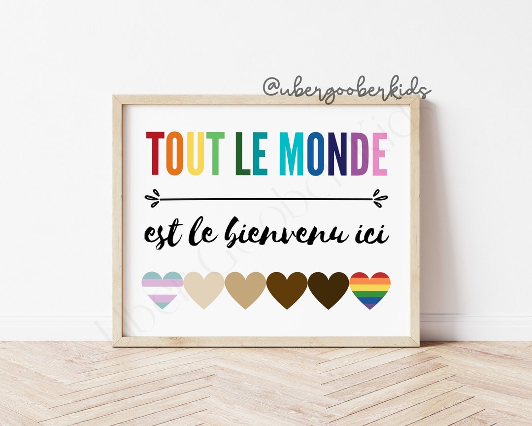 Inclusion Wall Art Everyone is Welcome Here Diversity - Etsy