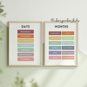 Educational Posters Set, Alphabet Poster, Boho Classroom Decor, for Kid ...