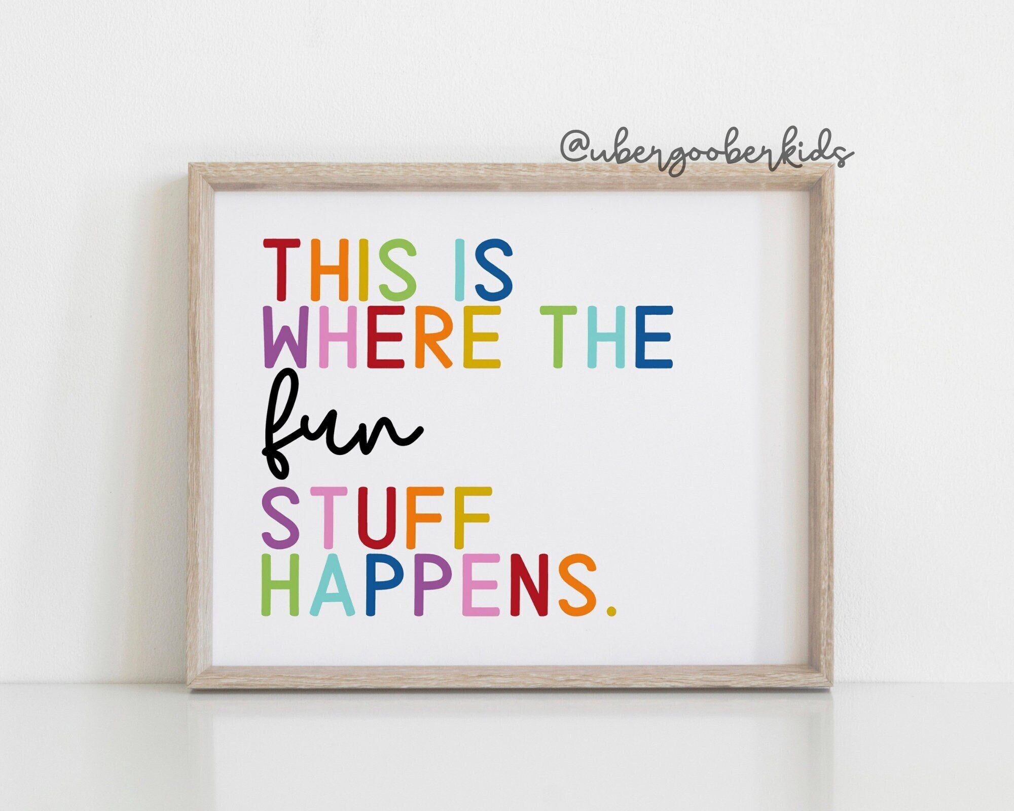 Where the Fun Stuff Happens Wall Art, Playroom Poster, Playroom Decor ...