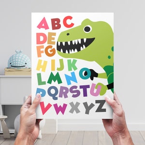 Dinosaur ABC Poster, Alphabet Print, Dinosaur Gift, Nursery Print, Dino ...