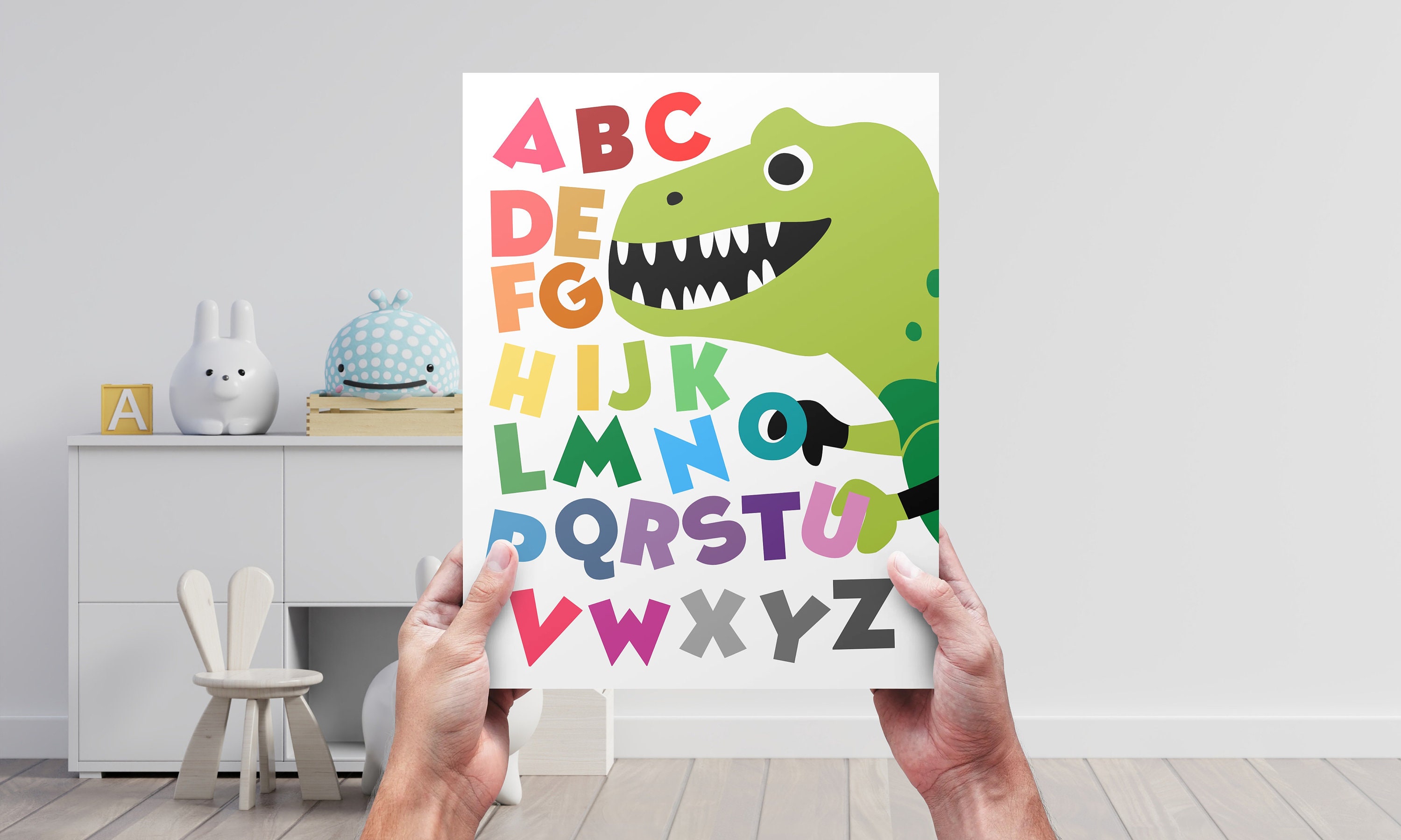 Dinosaur ABC Poster Alphabet Print Dinosaur Gift Nursery - Etsy