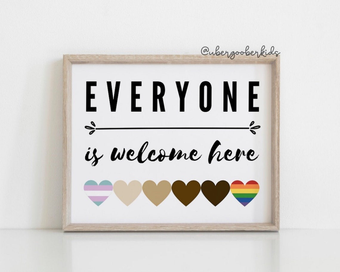 Printable Wall Art, Everyone Welcome, Diversity, Classroom Poster ...
