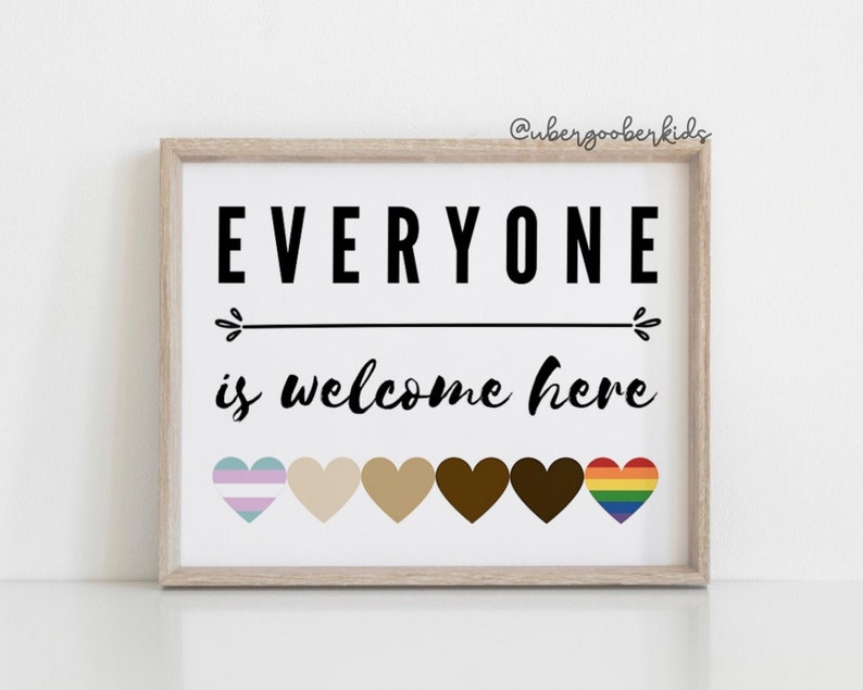 Printable Wall Art, Everyone Welcome, Diversity, Classroom Poster ...