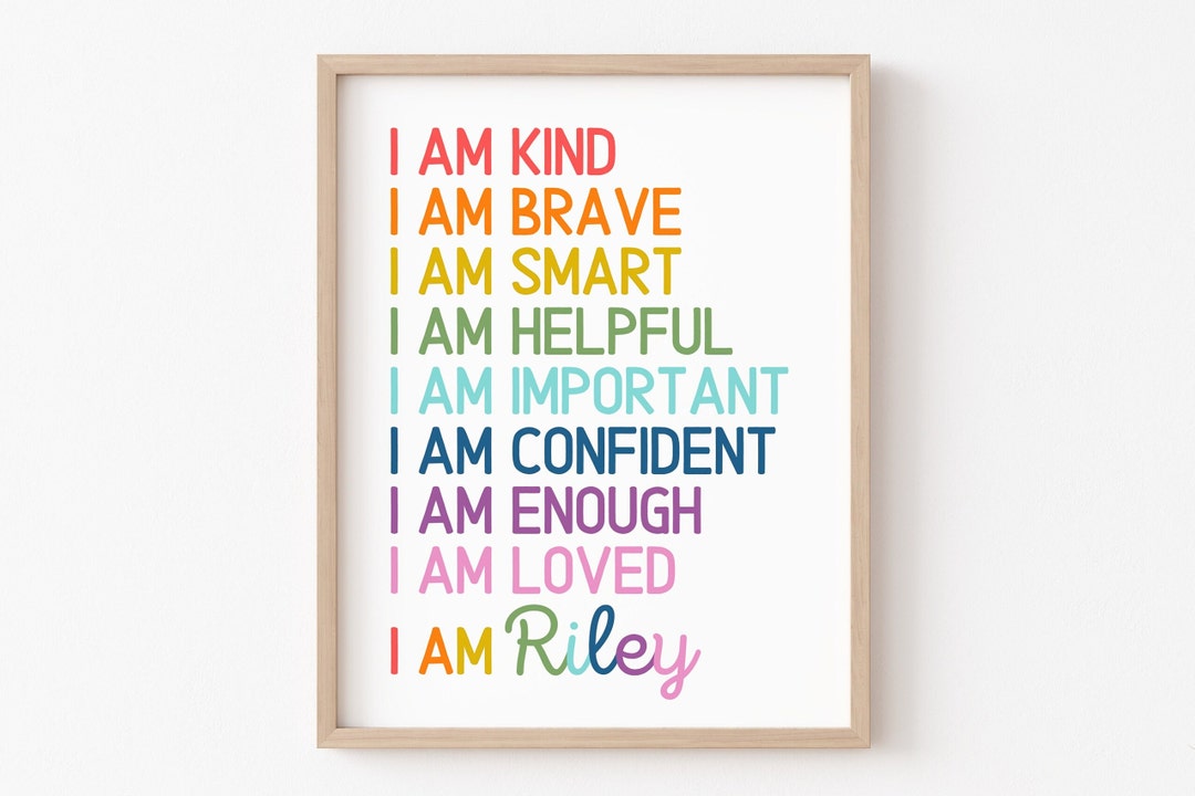 Kids Room Printable Art, Affirmations for Kids, Affirmation Art ...