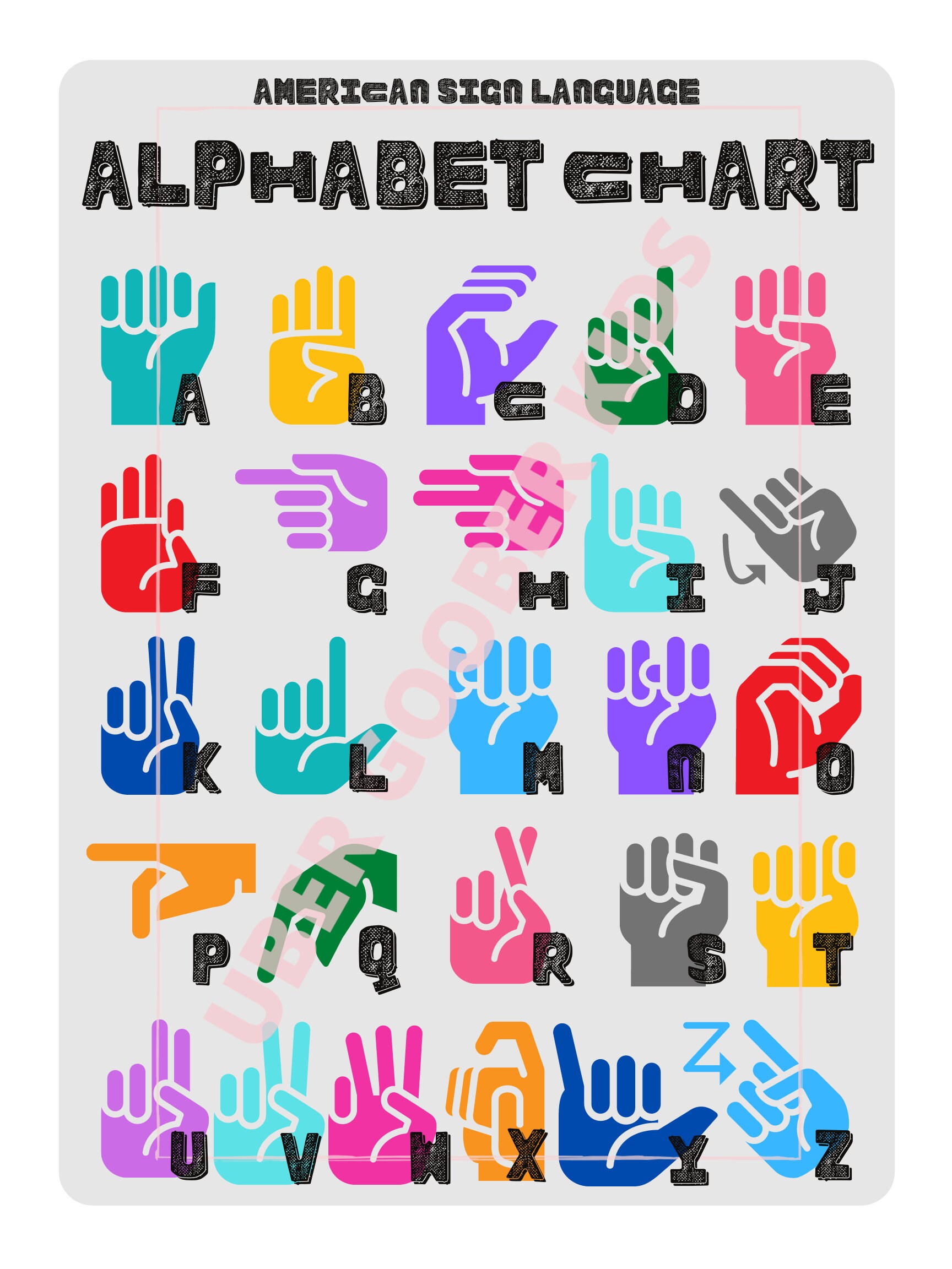 ABC Poster Printable Sign Language Chart Alphabet Poster - Etsy Canada