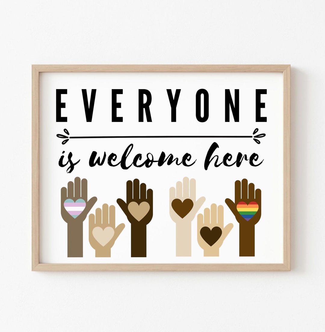 Printable Wall Art, Everyone Welcome, Diversity, Classroom Poster ...