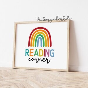 Reading Corner Wall Art, Classroom Art, Playroom Wall Decor, Playroom ...
