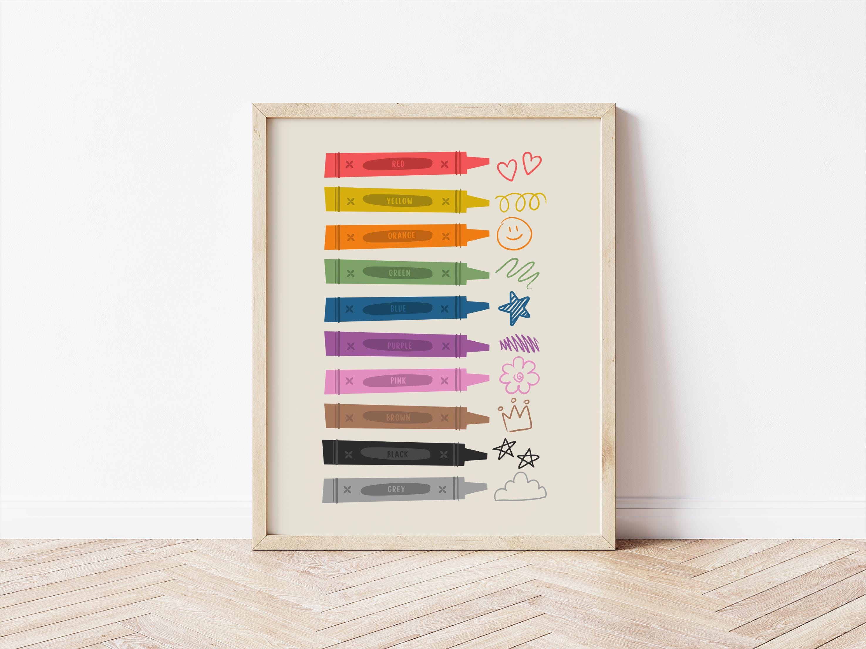 Crayon Colors Educational Poster: Montessori Classroom Decor (digital ...