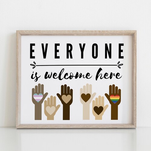 Everyone is Welcome Here Printable Wall Art Diversity - Etsy