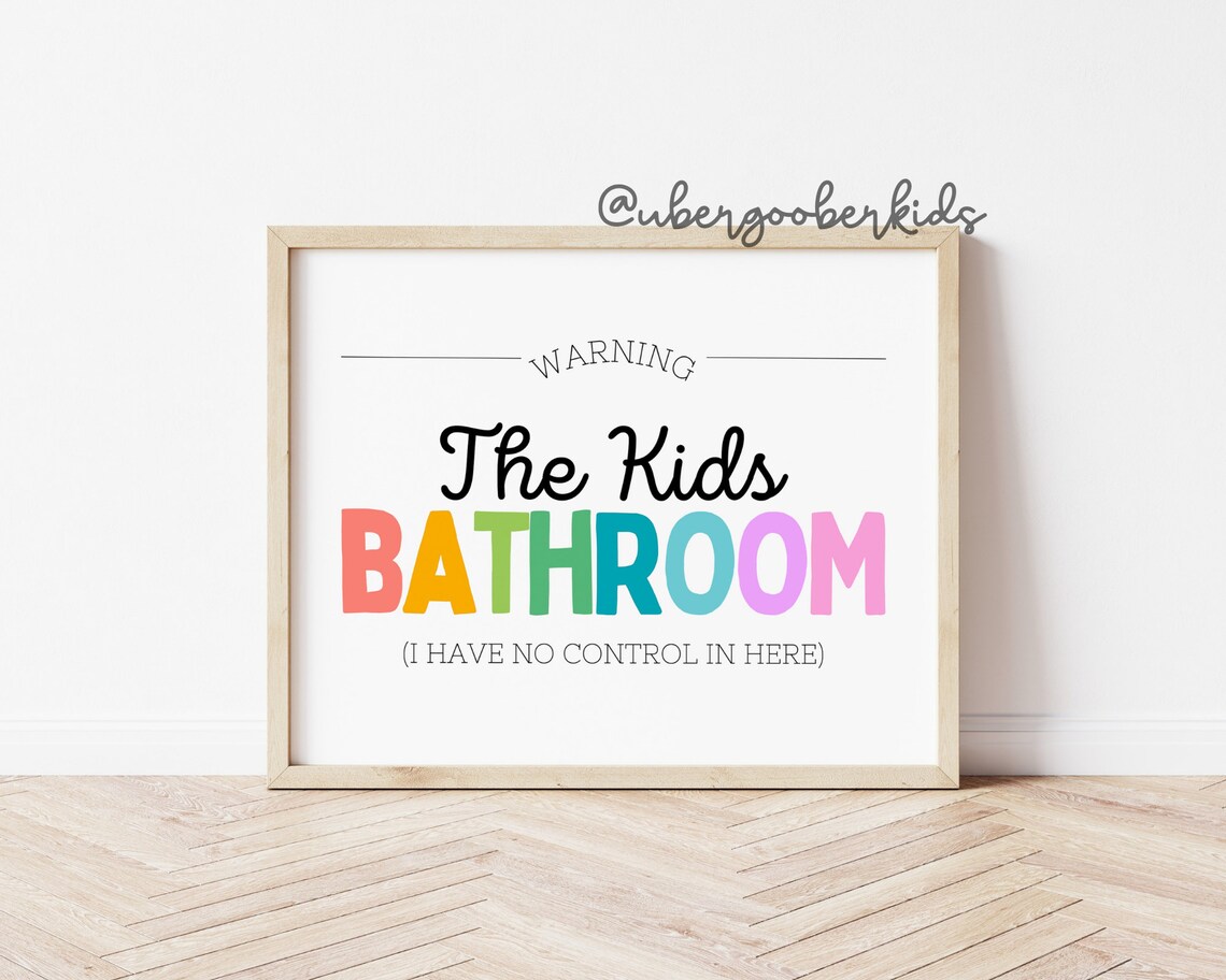 Kids Bathroom Art Set, Bathroom Wall Prints, Set of 6, Splish Splash ...