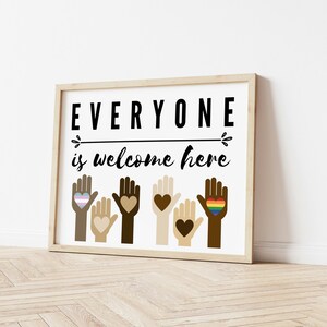 Printable Wall Art, Everyone Welcome, Diversity, Classroom Poster ...