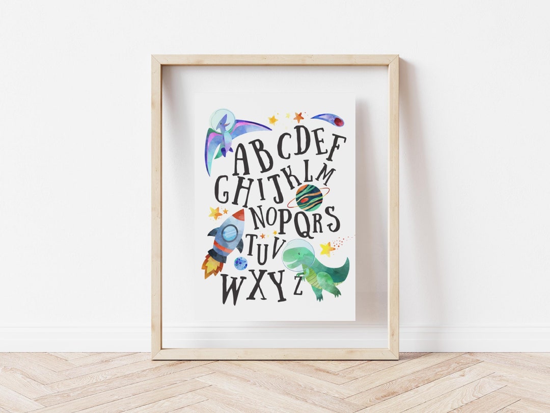 Space Wall Art, ABC Space Poster, Space Alphabet, Space Theme, Space ...