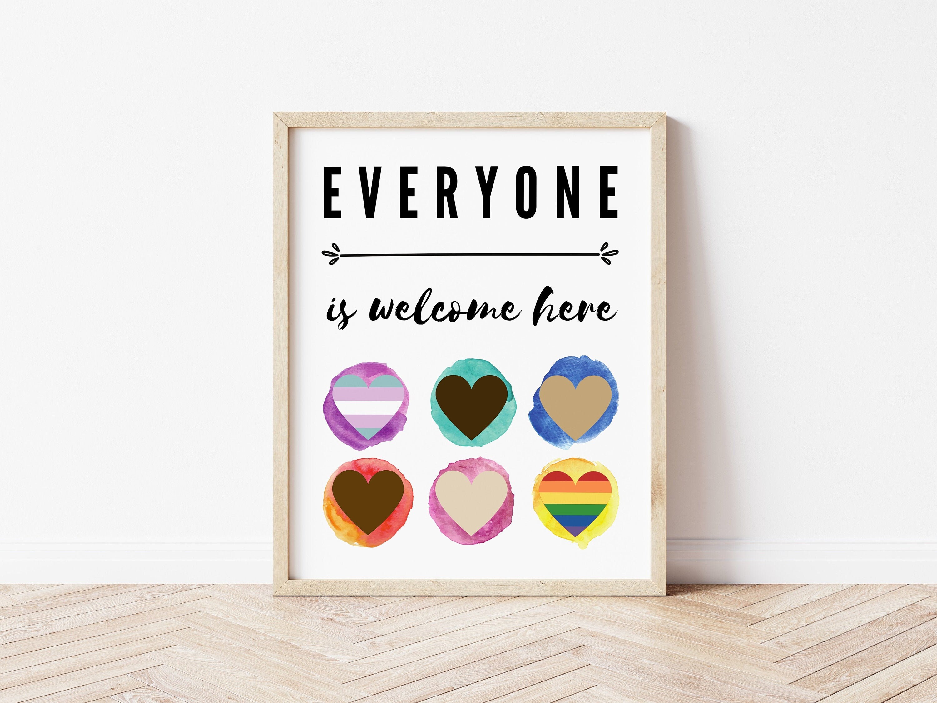 Diversity Poster Everyone Welcome School Wall Print Wall - Etsy