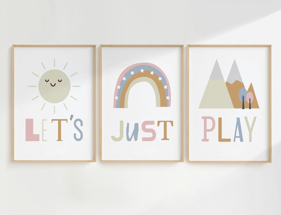 Kids Playroom Wall Art, Set of 3, Nursery Posters, Playroom Prints ...