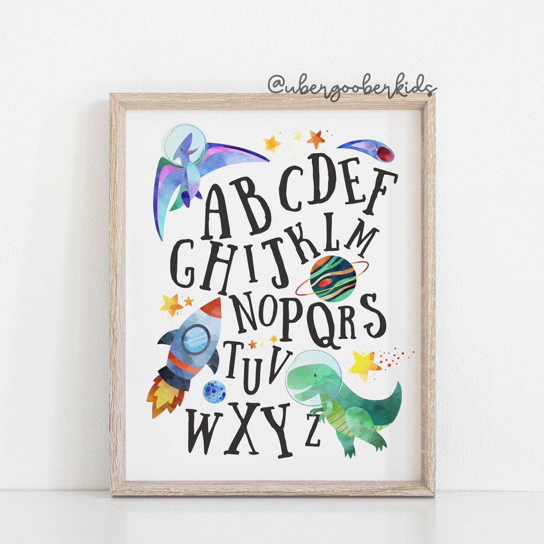 Space Wall Art ABC Space Poster Space Alphabet Space Theme - Etsy