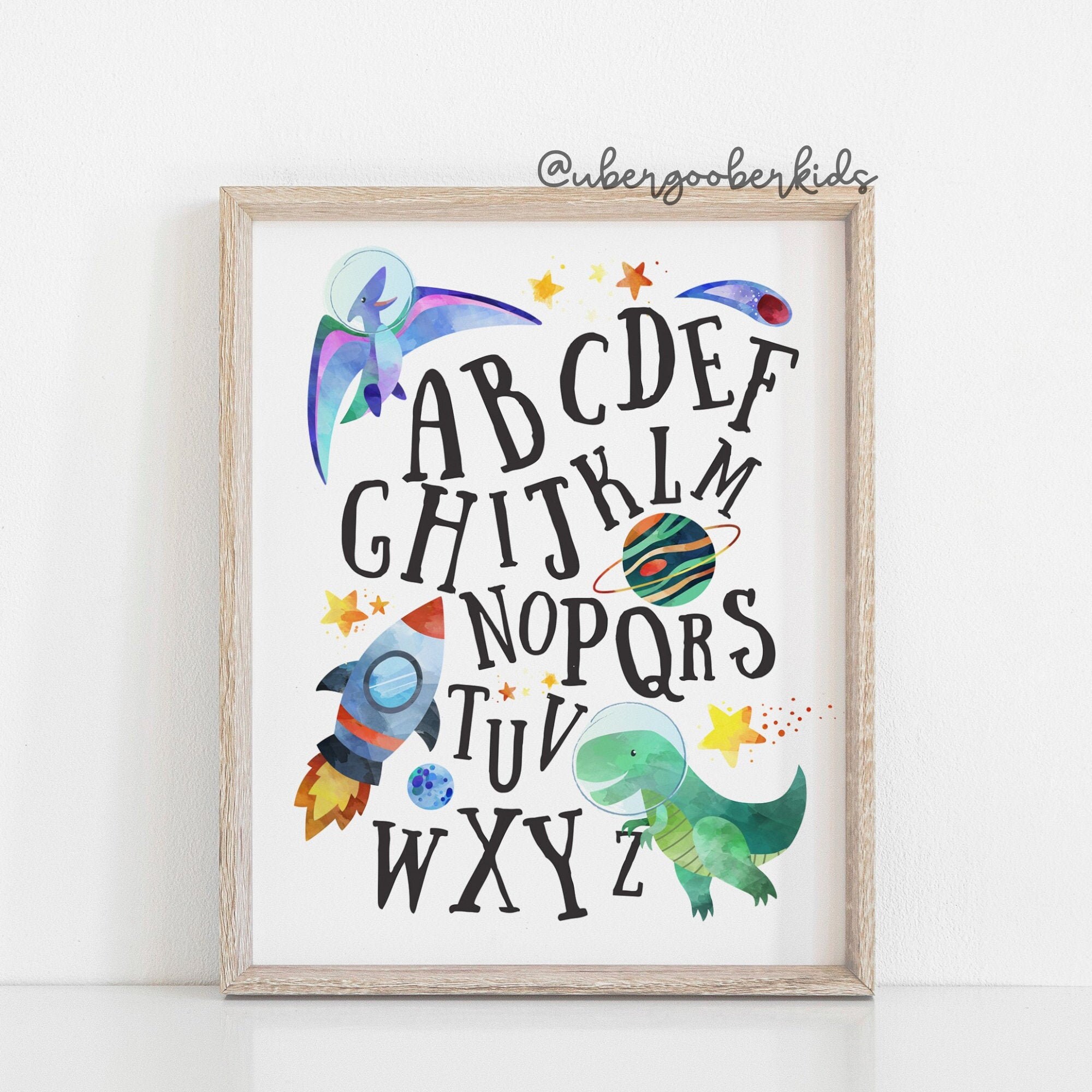 Space Wall Art ABC Space Poster Space Alphabet Space Theme - Etsy