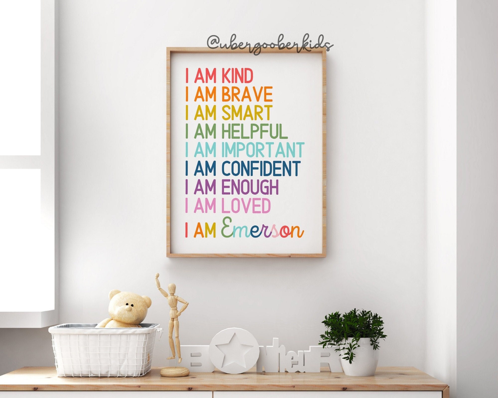 Kids Room Printable Art, Affirmations for Kids, Affirmation Art ...