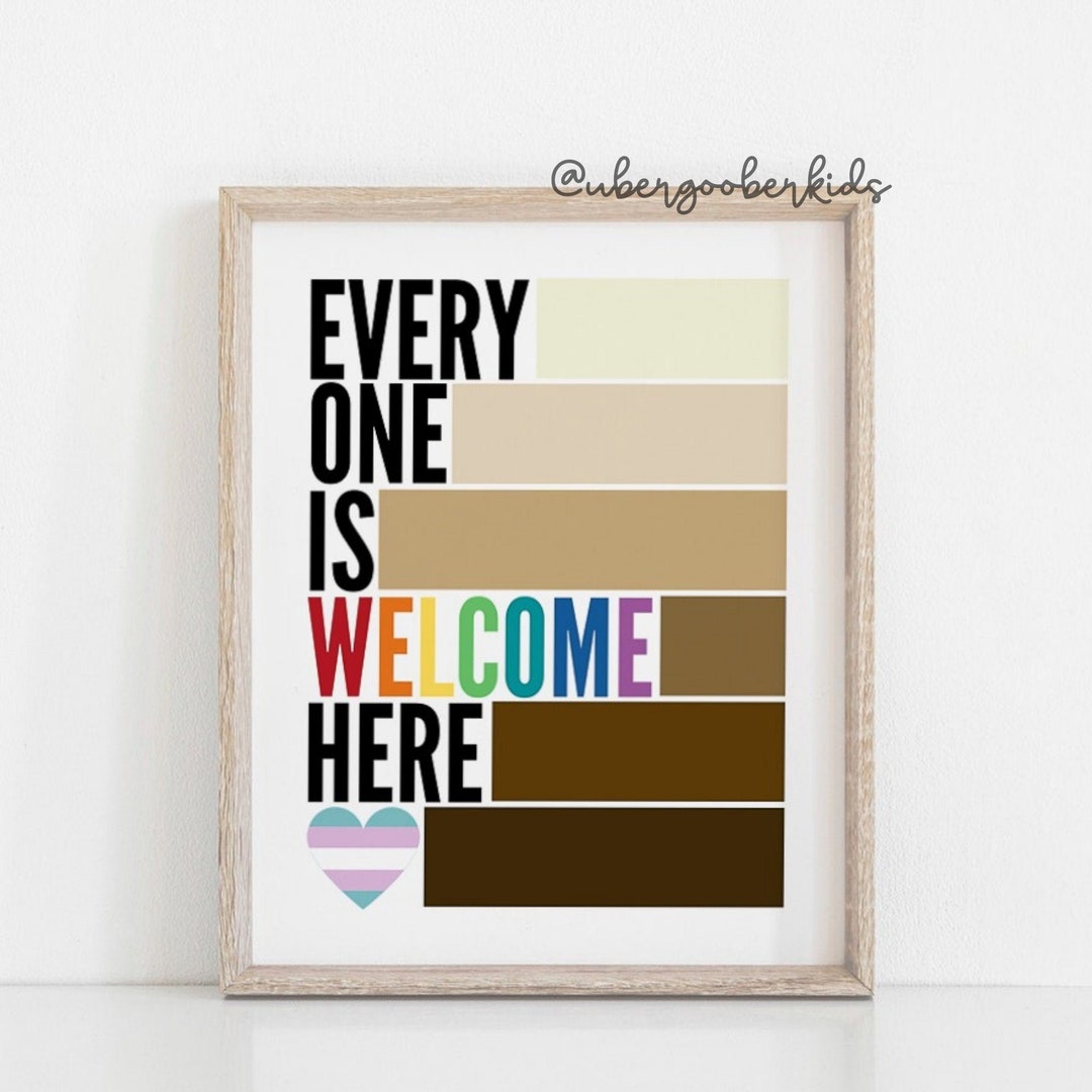 Everyone is Welcome Here, Printable Wall Art, Diversity, Classroom ...