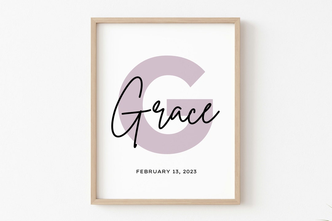 Custom Name Wall Art, Monogram, Custom Baby Name Art, Printable ...