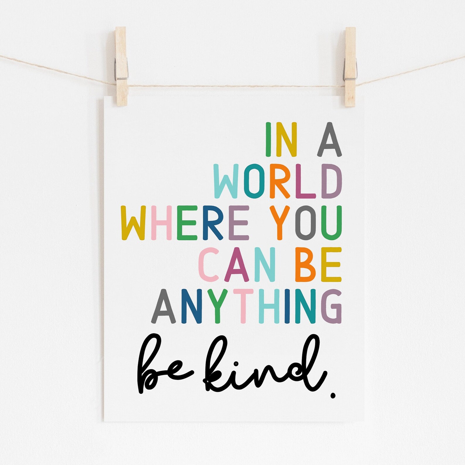 Be Kind Print Playroom Poster Playroom Decor Daycare | Etsy