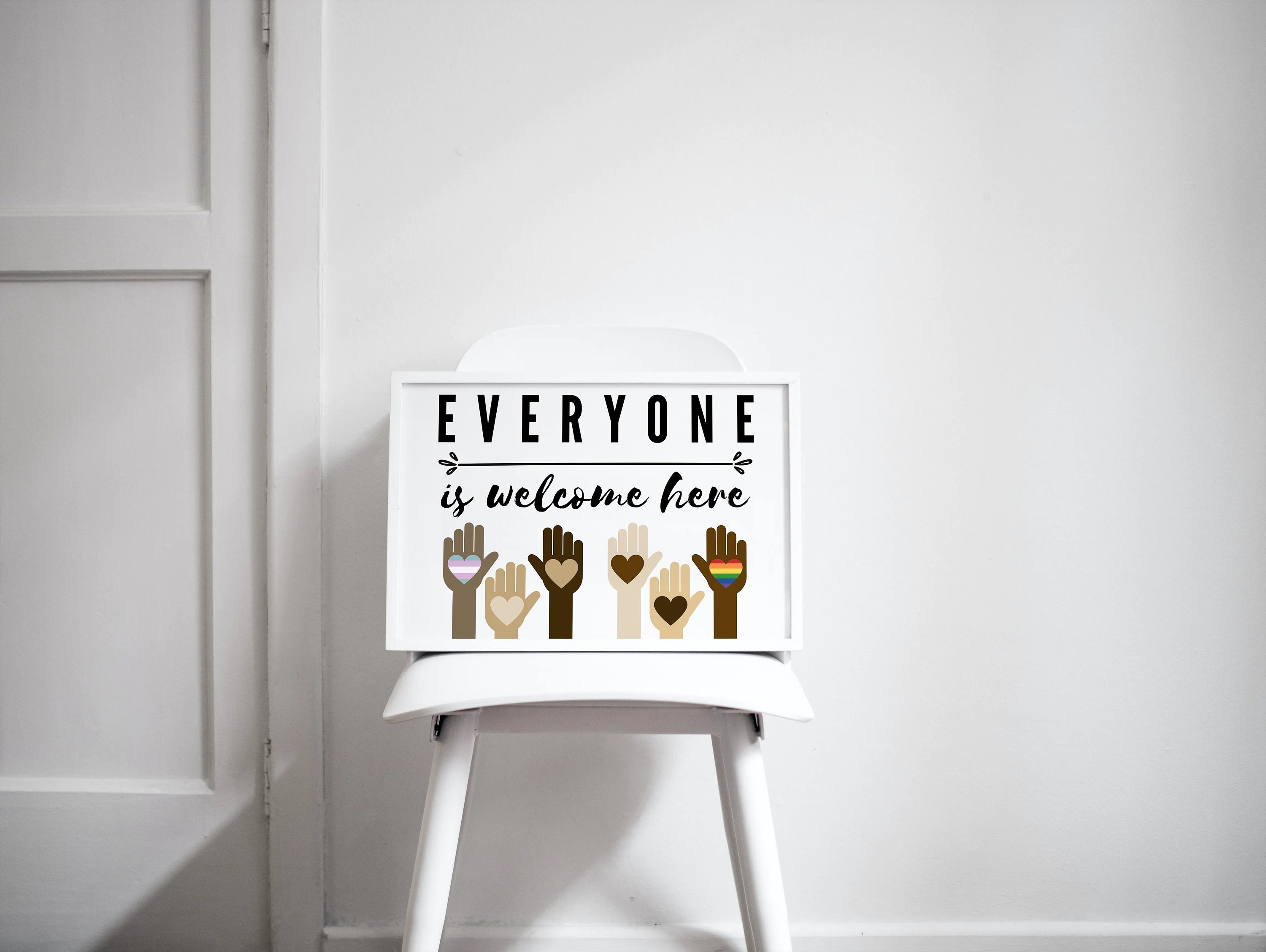 Printable Wall Art Everyone Welcome Diversity Classroom | Etsy