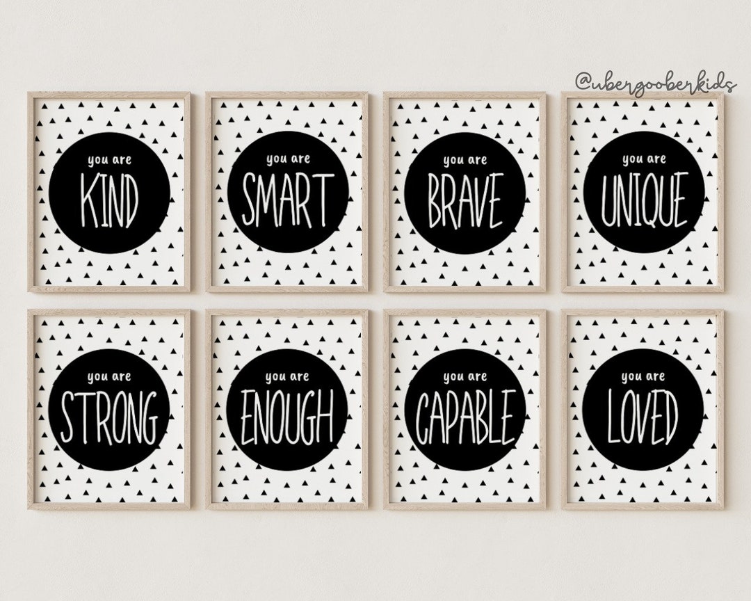 Playroom Wall Art Set, Positive Affirmations for Kids, Playroom Decor ...