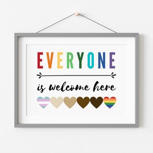 Inclusion Wall Art, Everyone is Welcome Here, Diversity Prints ...