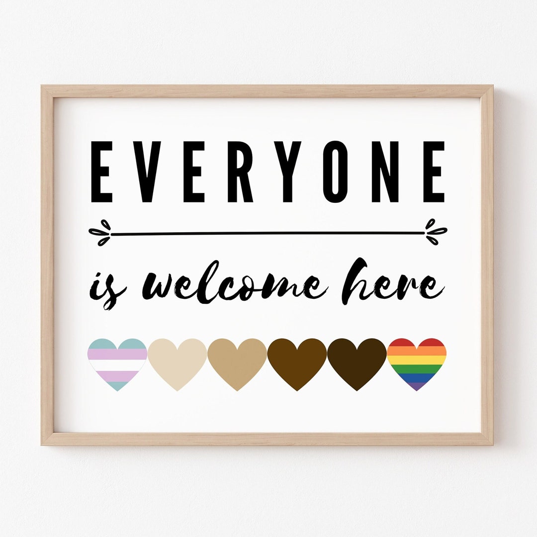 Printable Wall Art, Everyone Welcome, Diversity, Classroom Poster ...