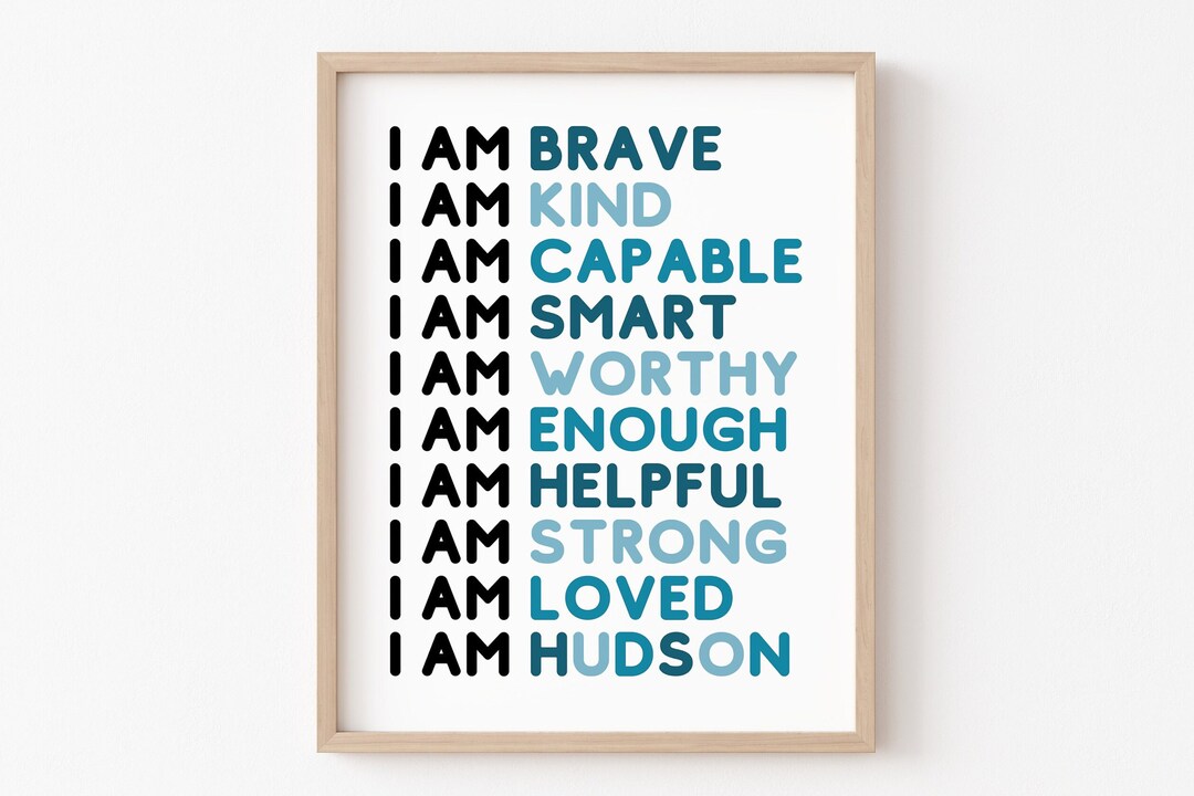 Kids Room Printable Art, Affirmations for Kids, Affirmation Art ...