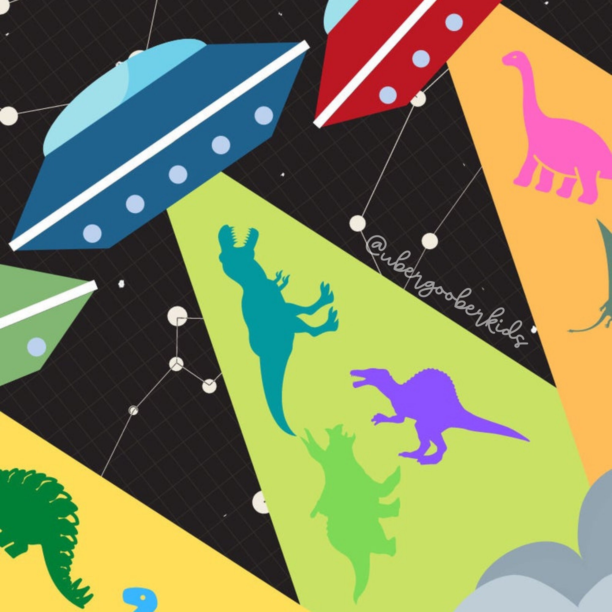 Dinosaurs in Space Wall Art Space Poster Space Theme Space | Etsy