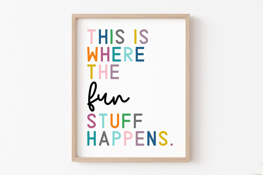 Where the Fun Stuff Happens Wall Art, Playroom Poster, Playroom Decor ...