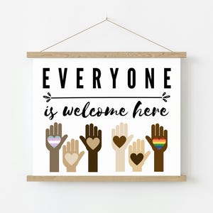 Printable Wall Art, Everyone Welcome, Diversity, Classroom Poster ...