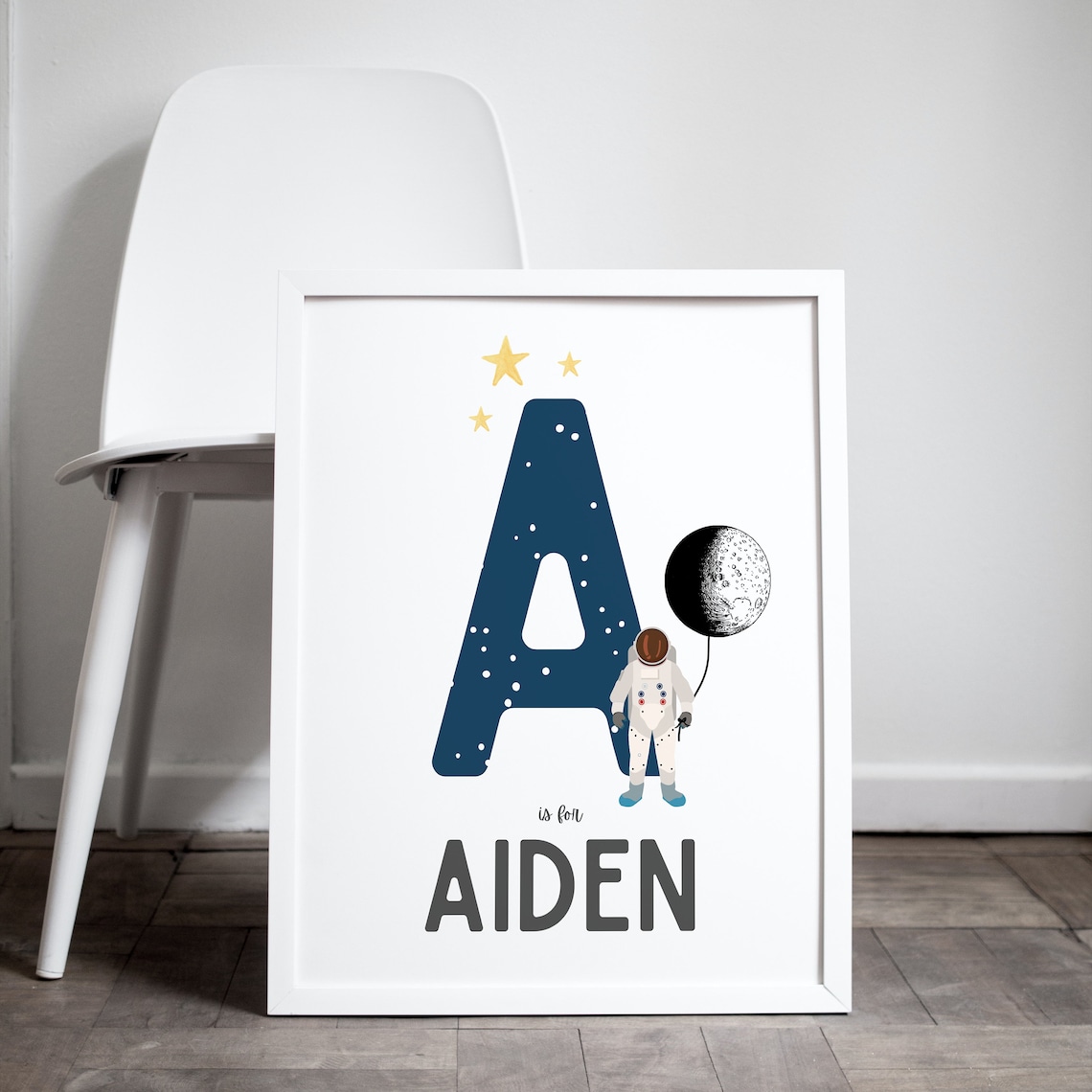 Personalized Letter Name Art, Space Wall Decor, Space Name Print ...