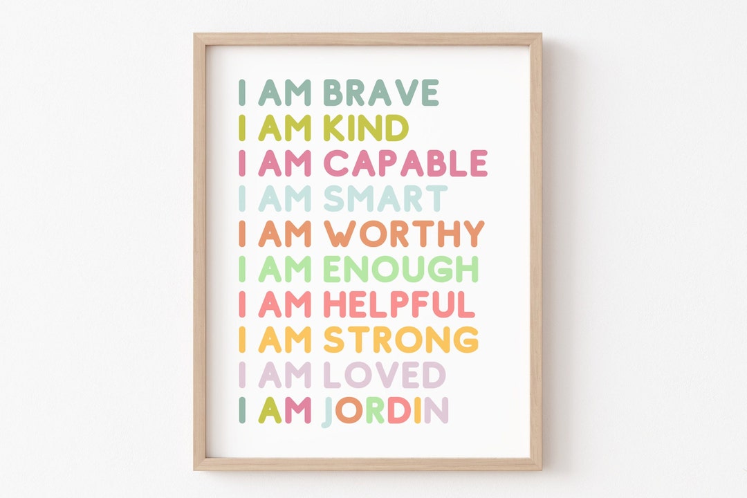 Kids Room Printable Art, Affirmations for Kids, Affirmation Art ...