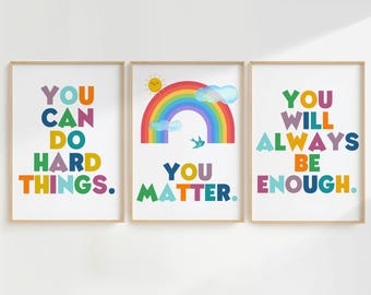 Positive Affirmations for Kids, Classroom Art, Motivational Poster ...