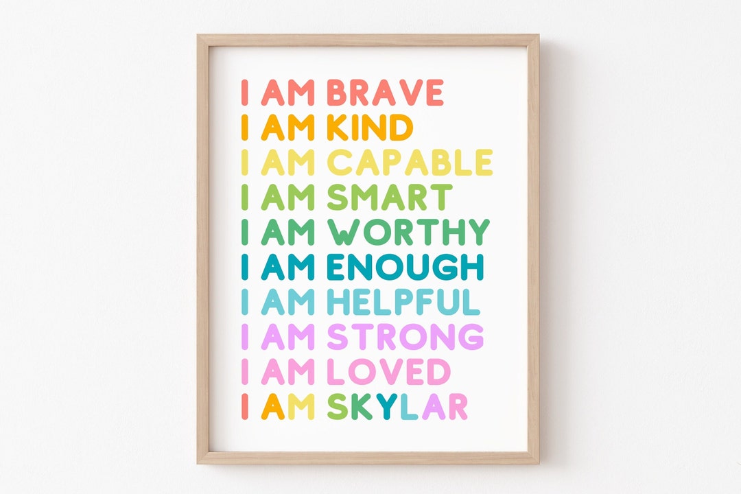 Kids Room Printable Art, Affirmations for Kids, Affirmation Art ...