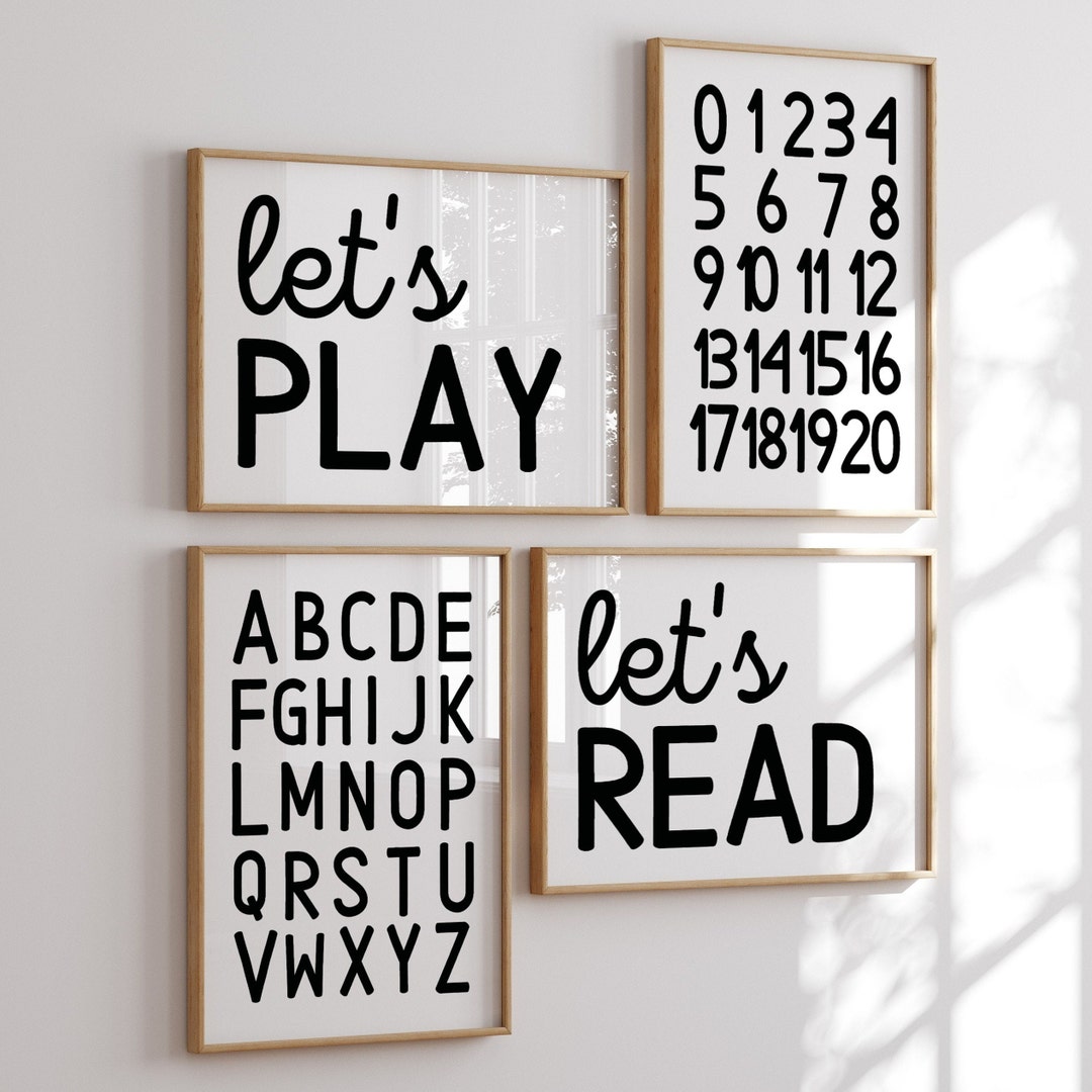 Set of Playroom Prints, Playroom Wall Decor, Nursery Wall Art, Play ...