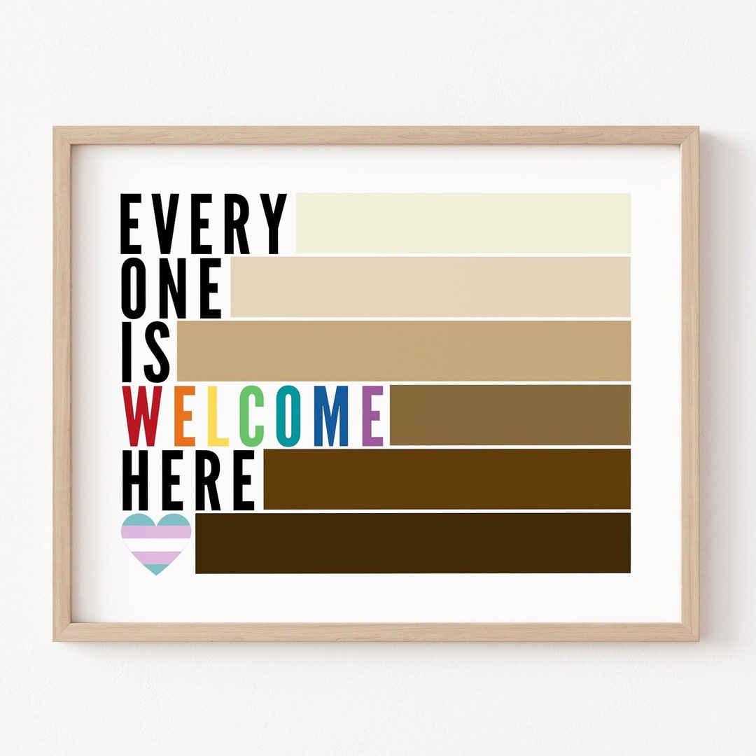 Everyone is Welcome Here, Printable Wall Art, Diversity, Classroom ...
