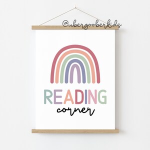 Reading Corner Wall Art, Classroom Art, Playroom Wall Decor, Playroom ...