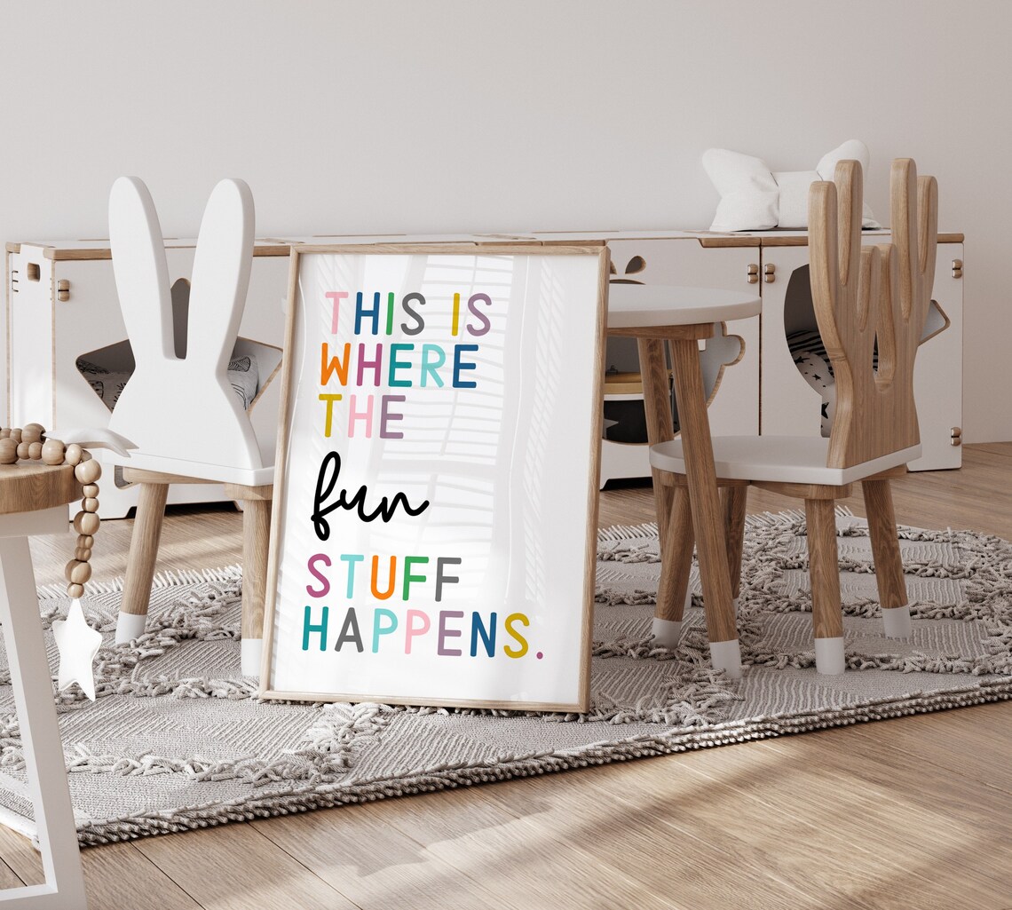 Where the Fun Stuff Happens Wall Art, Playroom Poster, Playroom Decor ...